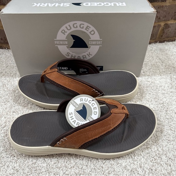 Rugged Shark | Shoes | Rugged Shark Kariba Leather Flip Flop Sandals ...